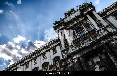 Low angle shot of the famous Hofburg Imperial Palace in Vienna, Austria ...