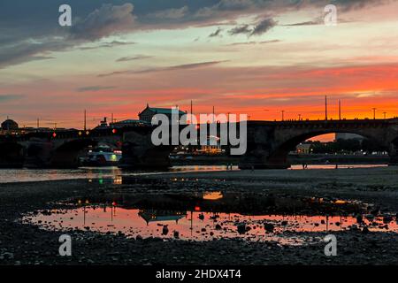 dresden, augustus bridge, dresdens, augustus bridges Stock Photo - Alamy