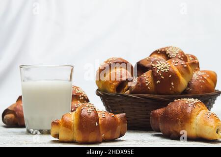milk, croissant, breakfast, milks, croissants, breakfasts Stock Photo ...