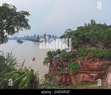 Leshan City, river scenery Stock Photo - Alamy