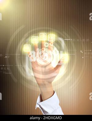 hand, enabling, hands, activate, activating Stock Photo - Alamy