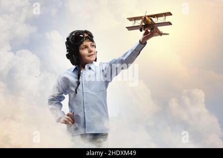 childhood, pilot, airplane, childhood dream, childhoods, children, kid ...