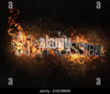 Concept of possible and the impossible opportunities Stock Photo - Alamy