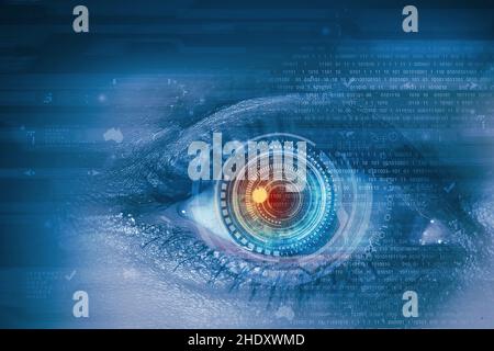 eye, monitoring, spy, identification, scanners, binary code, eyes, spies, spying ...