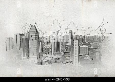 man made structure, metropolis, draft, construction, man made ...