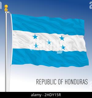 Honduras official national flag and coat of arms, central america ...