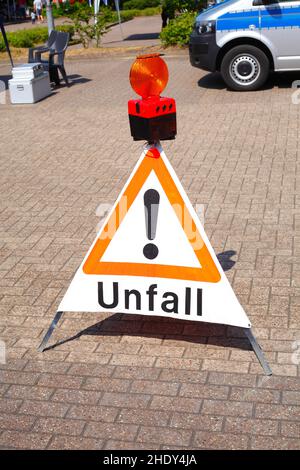 accident, warning triangle, accidents, warning triangles Stock Photo ...