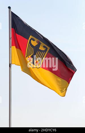 German flag with federal eagle, Germany Stock Photo - Alamy