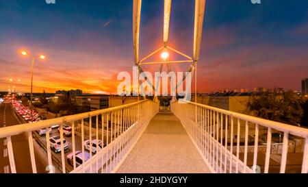 Beautiful sunset over a Manhattan with Brooklyn Bridge Stock Photo - Alamy