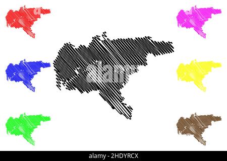 Surat district (Gujarat State, Republic of India) map vector ...