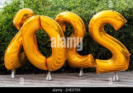 Balloons in shape of 2022 numbers Stock Photo - Alamy