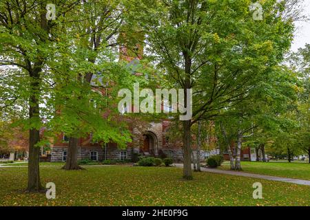 Hastings, Michigan, USA - October 21, 2021: Fountain in The Barry ...