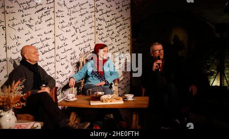 Dirk Neumann,Josephine Hoppe und Carsten Linke bei einem exklusiven ...