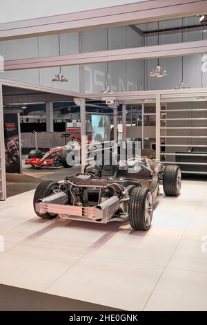 McLaren MP4-12C chassis on display at McLaren motor show exhibitor ...