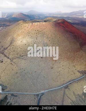 aerial view of red volcano montaña Colorada Stock Photo - Alamy