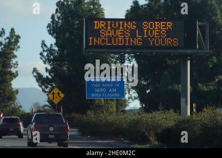 A Caltrans message board promoting drunk driving awareness with the ...