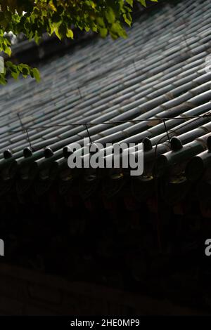 Vertical shot of a texture of roof tiles Stock Photo - Alamy