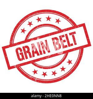 GRAIN BELT text written on black grungy zig zag borders round stamp ...