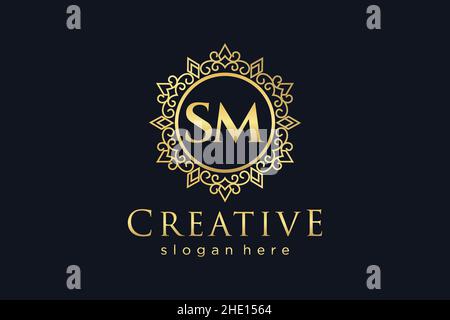 Initial Letter SM Logo - Hand Drawn Signature Logo - Minimal Vector ...