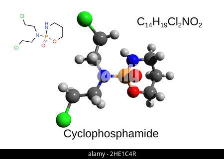 Cyclophosphamide cancer chemotherapy drug, structure. Belongs to ...