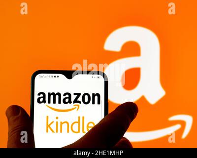 In this photo illustration, Amazon Kindle Direct Publishing logo seen ...