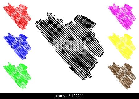 Thiruvananthapuram district (Kerala State, Republic of India) map ...