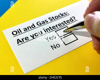 One person is answering question about oil and gas. He thinks oil and ...