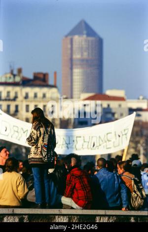 Archives 90ies: Students protest in Lyon, France, 1995 Stock Photo - Alamy