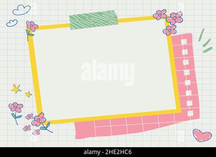 Blank Frame Decorated With Abstract Modernized Forms Flowers And ...