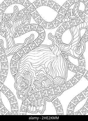 cartoon skull with snakes Stock Vector Image & Art - Alamy