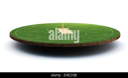 A 3d render of Cricket Stadium on cricket pitch or ball sport game ...
