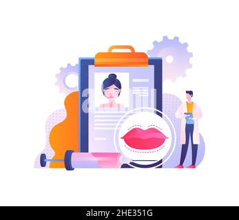 Face female injection icon cartoon vector. Treatment drug inject. Botox ...