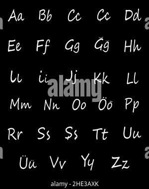 alphabet handwritten with chalk on a blackboard Stock Photo - Alamy