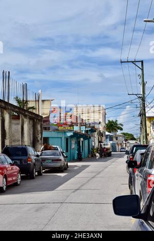 a street in Belize City center, Belize Stock Photo - Alamy