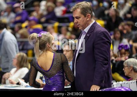 Baton Rouge, LA, USA. 3rd Dec, 2021. LSU women's gymnast KJ Johnson ...