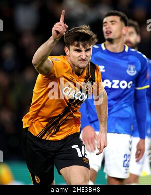 Hull City's Ryan Longman (R) celebrates scoring their side's first goal ...