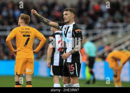 Kieran Trippier Of Newcastle United gestures during the Newcastle ...
