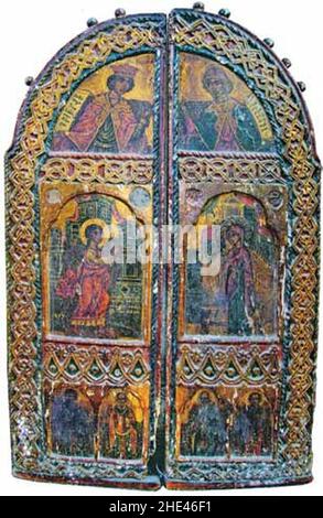 The royal doors from the Saint Demetrius Church in Buchin are important ...