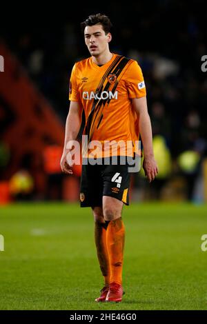 Jacob Greaves #4 of Hull City celebrates his goal to make it 0-1 during ...