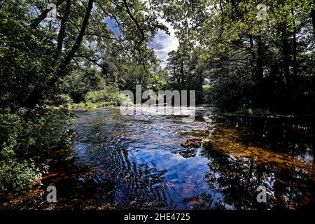 The Tregate Bridge crosses the River Monnow upstream of Monmouth Stock ...