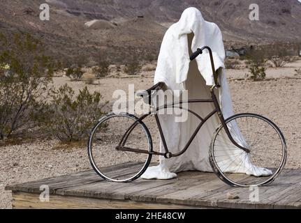 Ghost and bicycle, Rhyolite, Nevada Stock Photo - Alamy