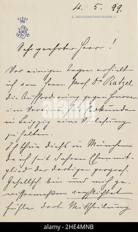 Rudolf von Slatin Brief 1899 05 04 Stock Photo - Alamy