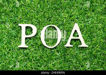 Alphabet letter in word POA (Abbreviation of Plan of action, Power of ...