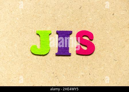 Alphabet letter with word JIS (abbreviation of Just in sequence) in ...