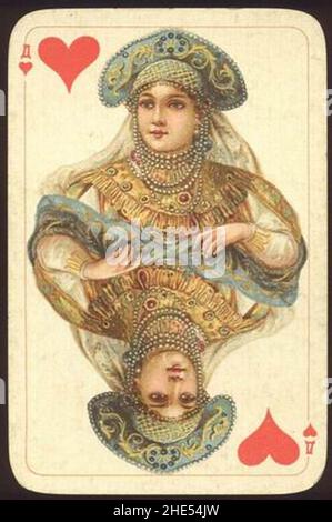 Russian style queen of hearts Stock Photo - Alamy