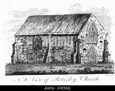 Ruxley Church 1797 engraving Hasted Stock Photo - Alamy