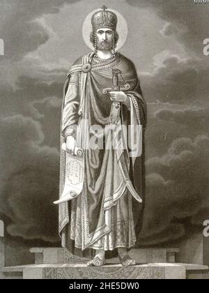 Sabinin. St. King David the Builder. 1882 Stock Photo - Alamy