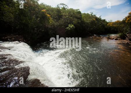 Amazingly beautiful waterfall and body fo water in central Brazil. High ...