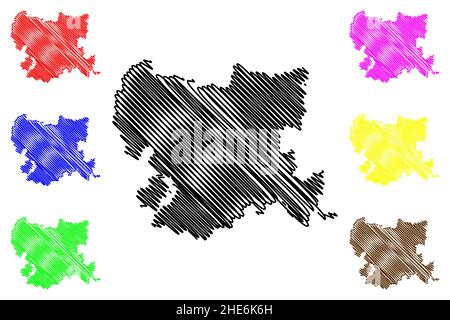 Tonk district (Rajasthan State, Republic of India) map vector ...