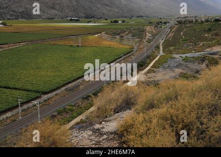 The Hex river valley near De Doorns in the Western Cape Province of ...